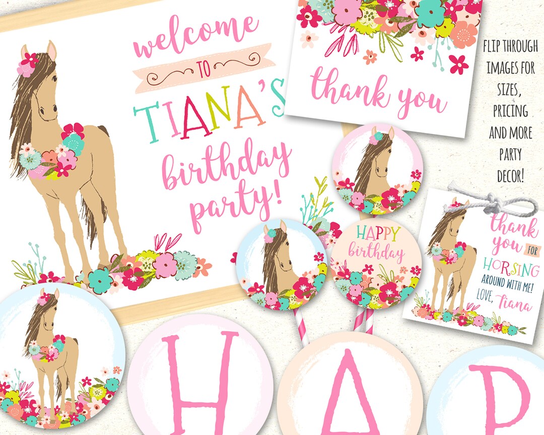 Pony Party Printables, Pony Party Decorations, Horse Party Decorations ...