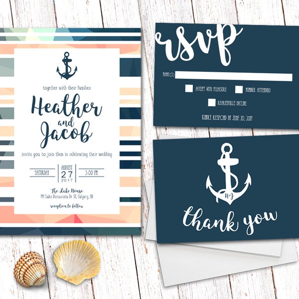 Anchor Invitation - Etsy