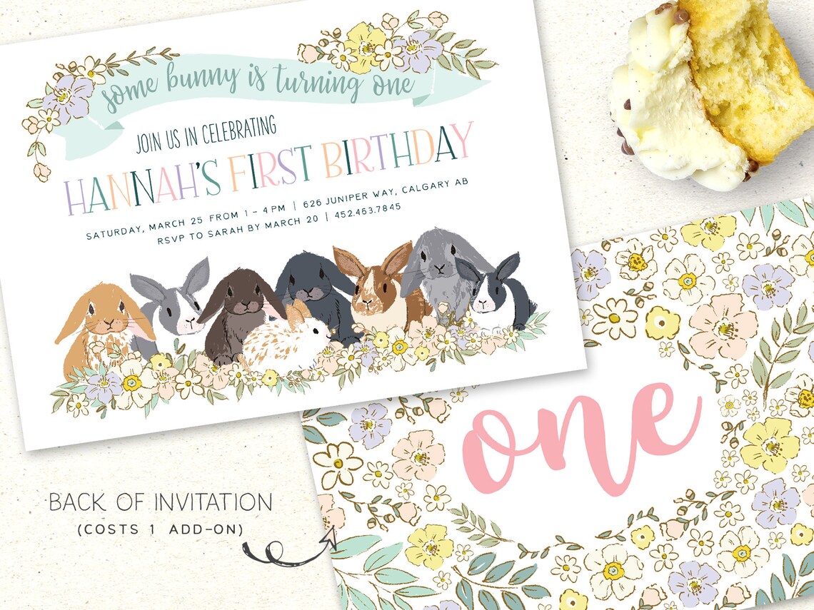 Printable Bunny Birthday Invitation Bunny Birthday Invite - Etsy