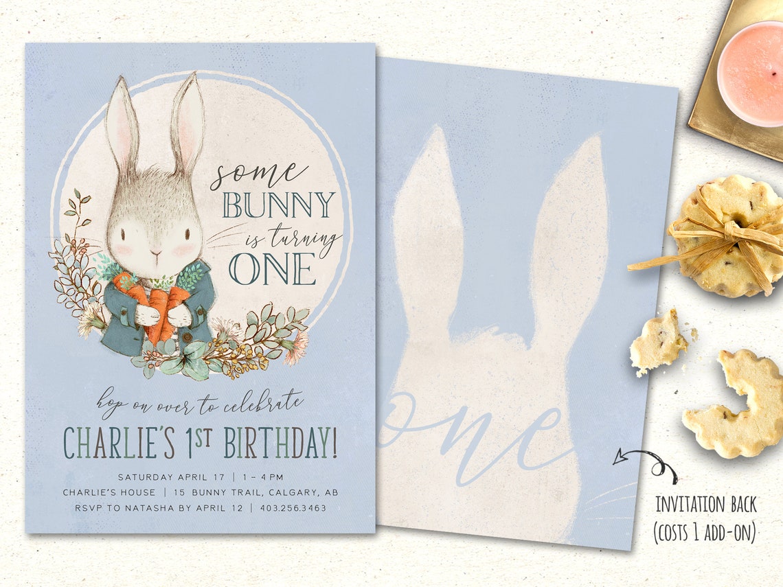 Bunny Invitation, Peter Rabbit Invitation, Bunny Party Invitation ...