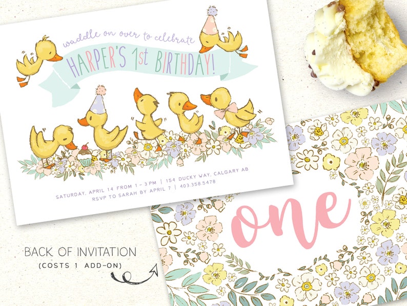 Ducky Printable Invitation Duck Invitation First Birthday - Etsy