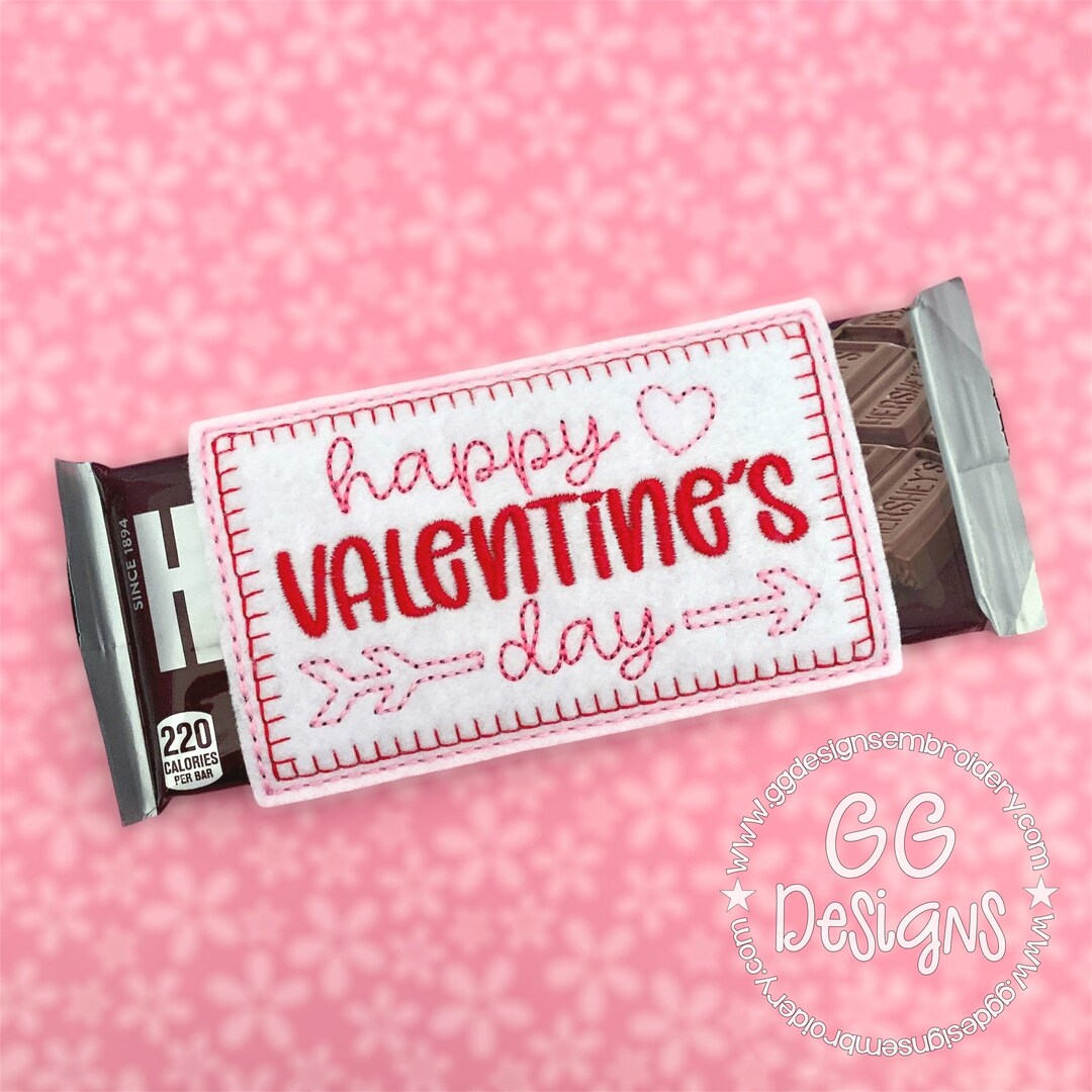 Valentine Candy Bar Slider in the Hoop Machine Embroidery Design - Etsy