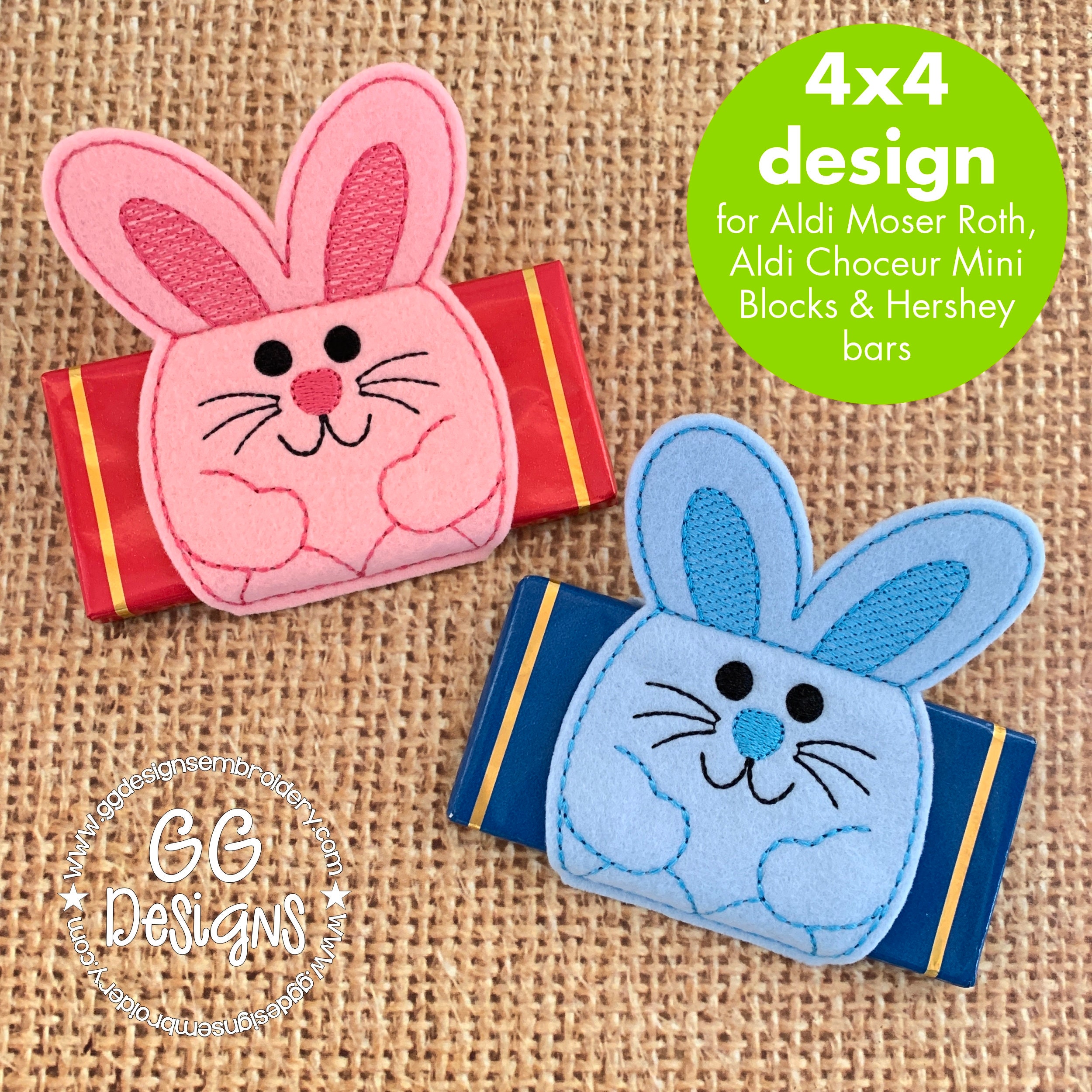 Bunny Chocolate Slider in the Hoop Machine Embroidery Design - Etsy UK