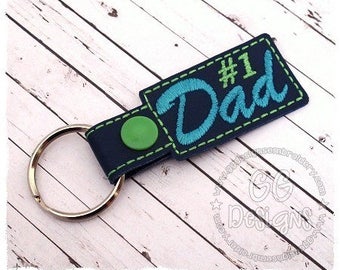 Dad Key Fobs, Machine Embroidery Design, ITH, in the Hoop, Key Fob ...