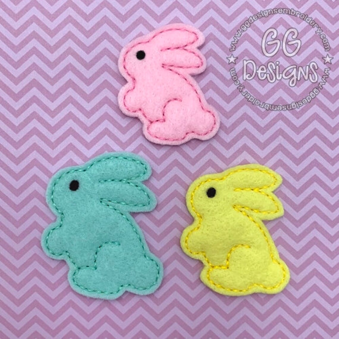 Sweet Bunny Felt Stitchies / Feltie in the Hoop Machine Embroidery ...