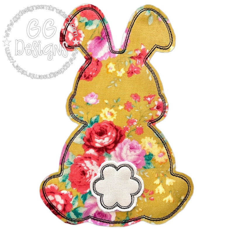 Bunny Outline Raw Edge Machine Embroidery Design - Etsy