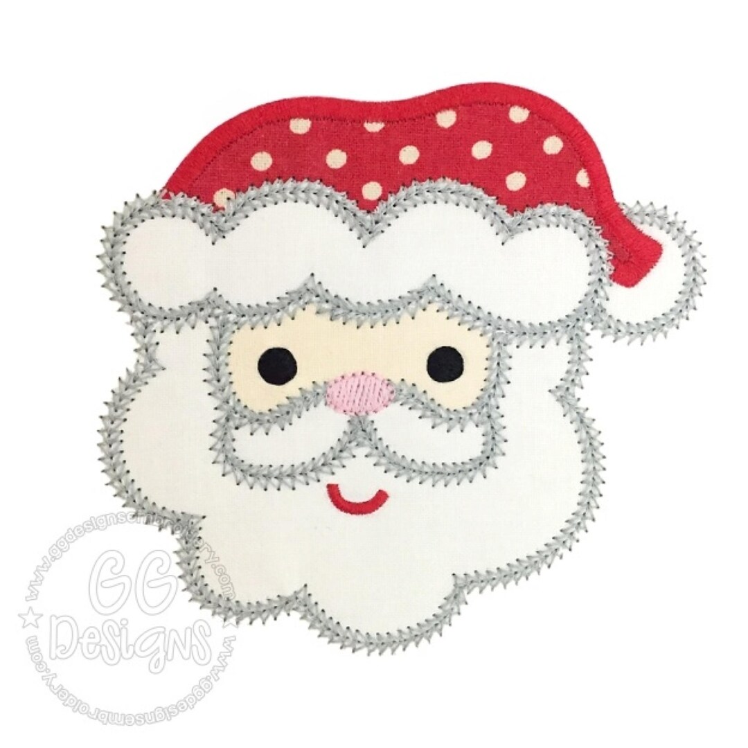 Santa Appliqué Machine Embroidery Design - Etsy