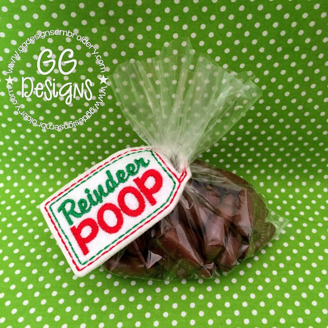 Reindeer Poop Bag Topper in the Hoop Machine Embroidery Design - Etsy