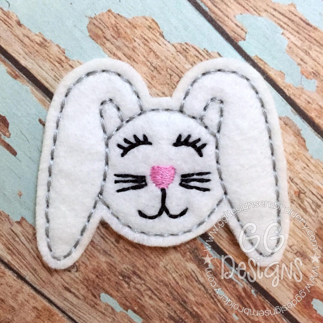 Floppy Bunny Felt Stitchies / Feltie in the Hoop Machine Embroidery ...