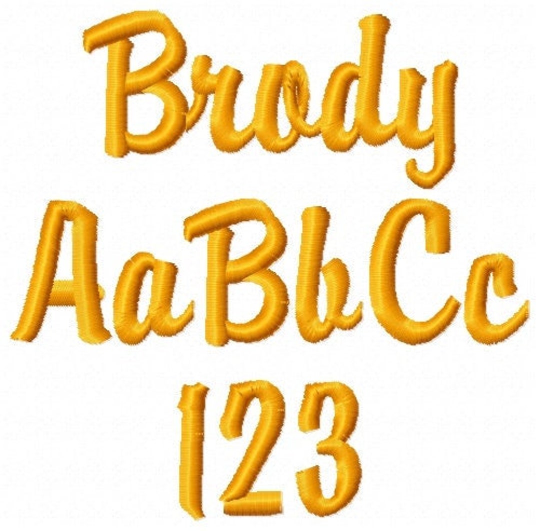 Brody Embroidery Font Embroidery Design - Etsy