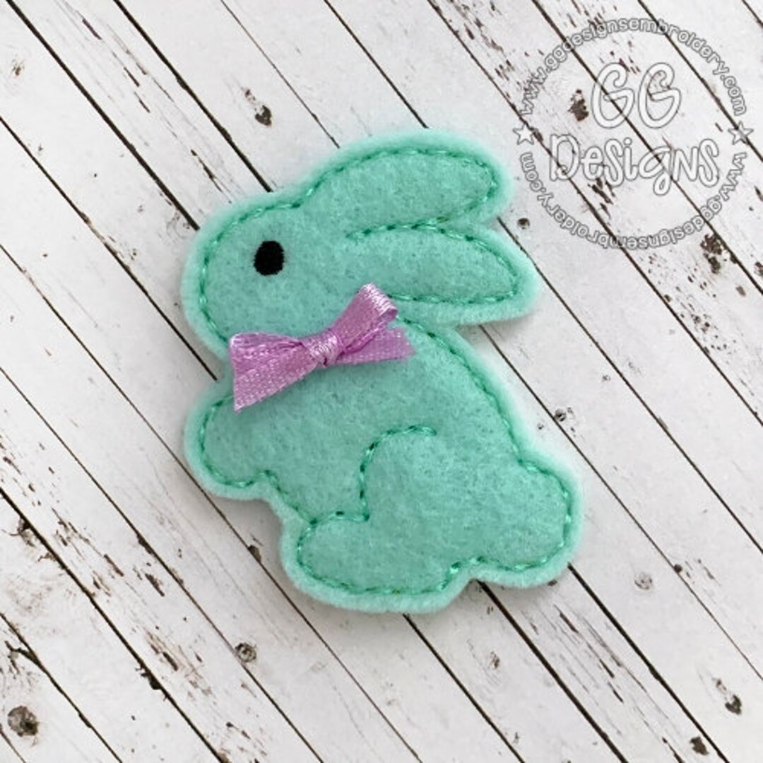 Sweet Bunny Felt Stitchies / Feltie in the Hoop Machine Embroidery ...