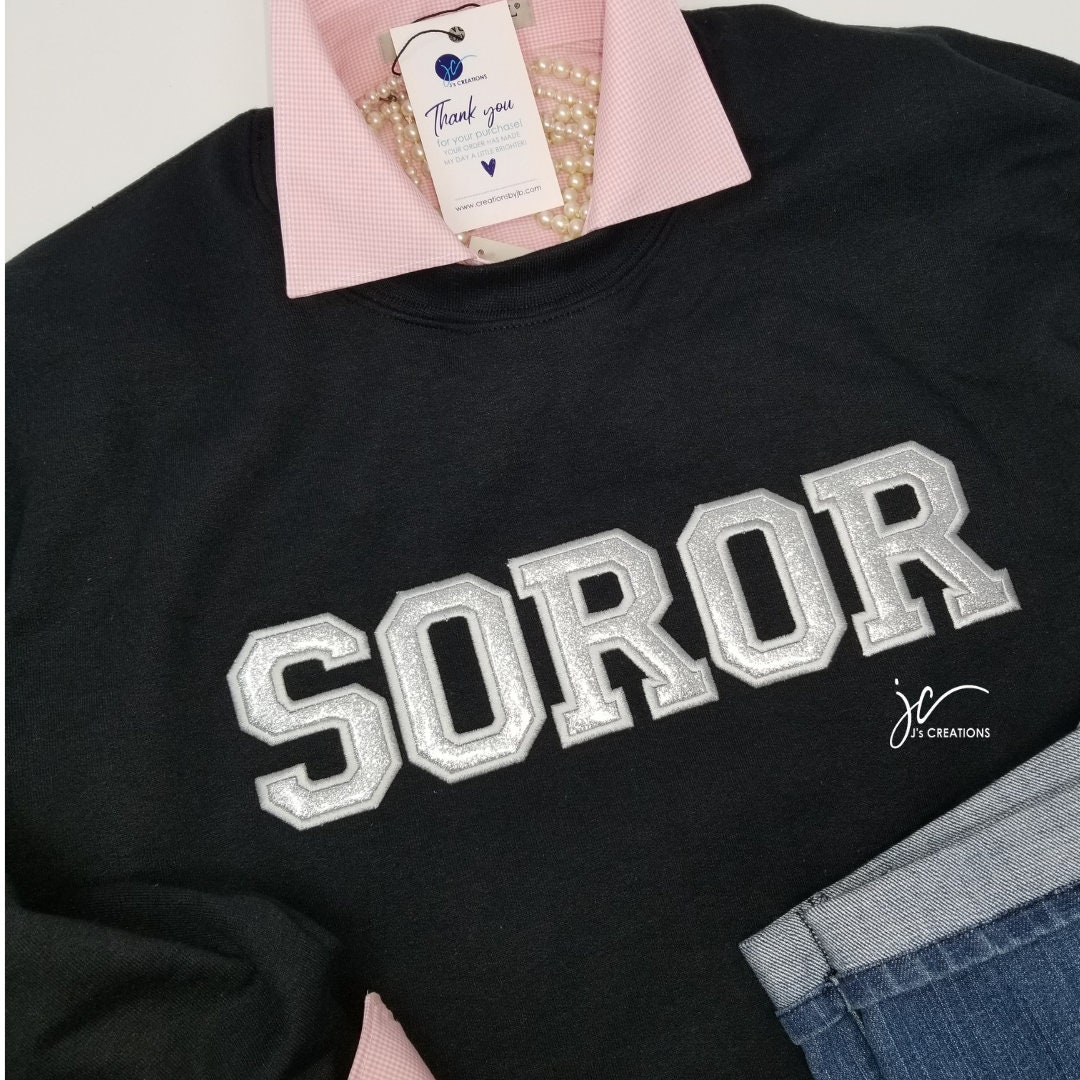Silver Soror Inspired Embroidered Sweatshirt, Silver Star Inspired ...