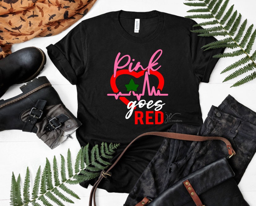 Pink Goes Red for Heart Health Alpha Kappa Alpha Sorority | Etsy