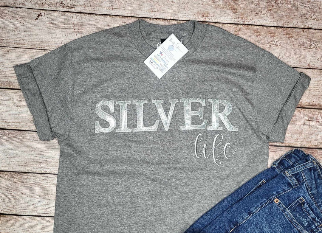 Silver Life Custom Embroidered T-shirt | Sorority Shirt | Sisterhood ...