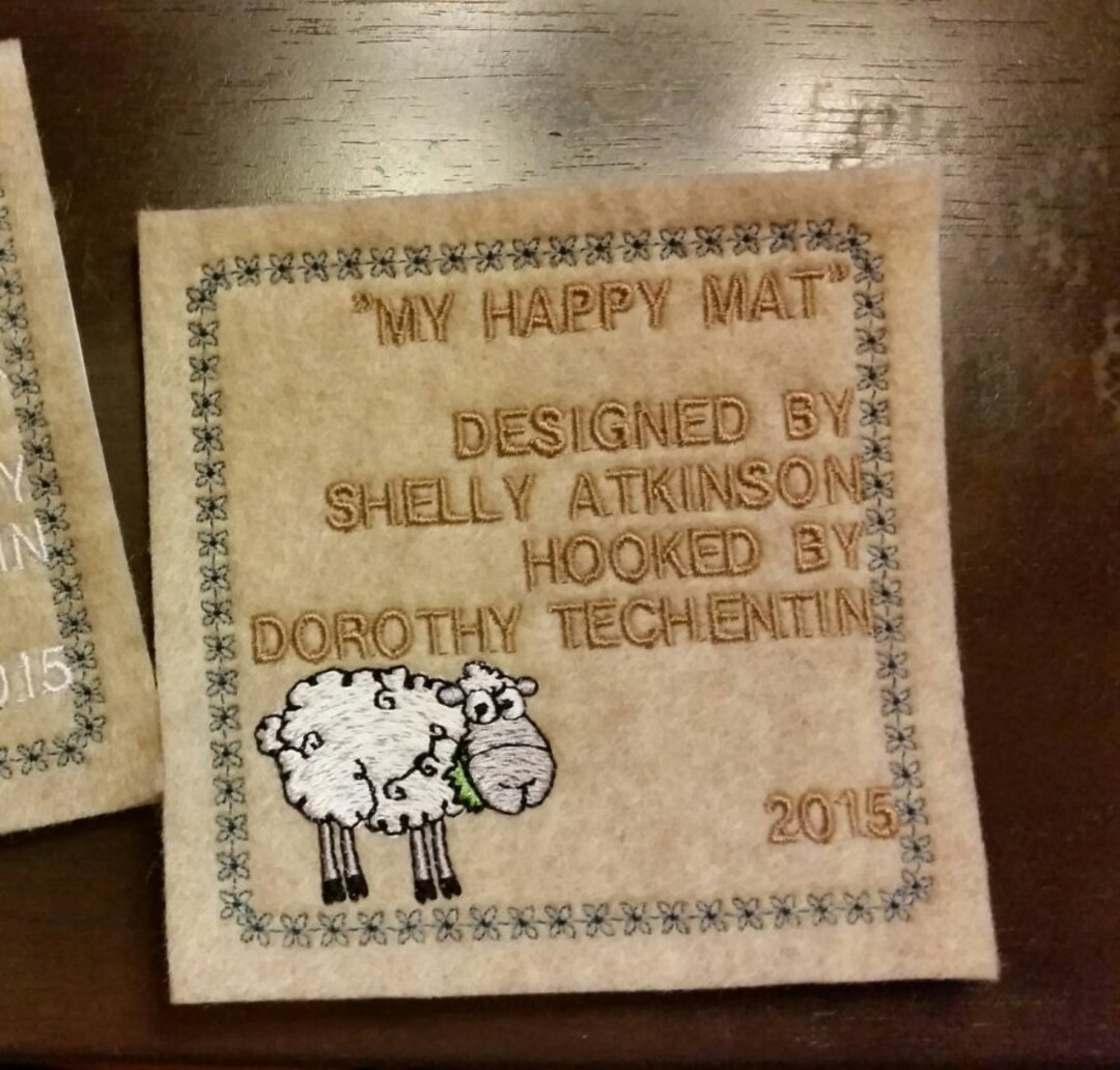 Personalized Hooked Rug Label. Free Shipping. Custom Designed Rug ...