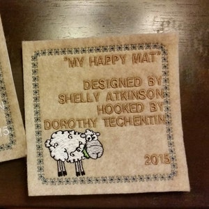 Personalized Hooked Rug Label. Free Shipping. Custom Designed Rug ...