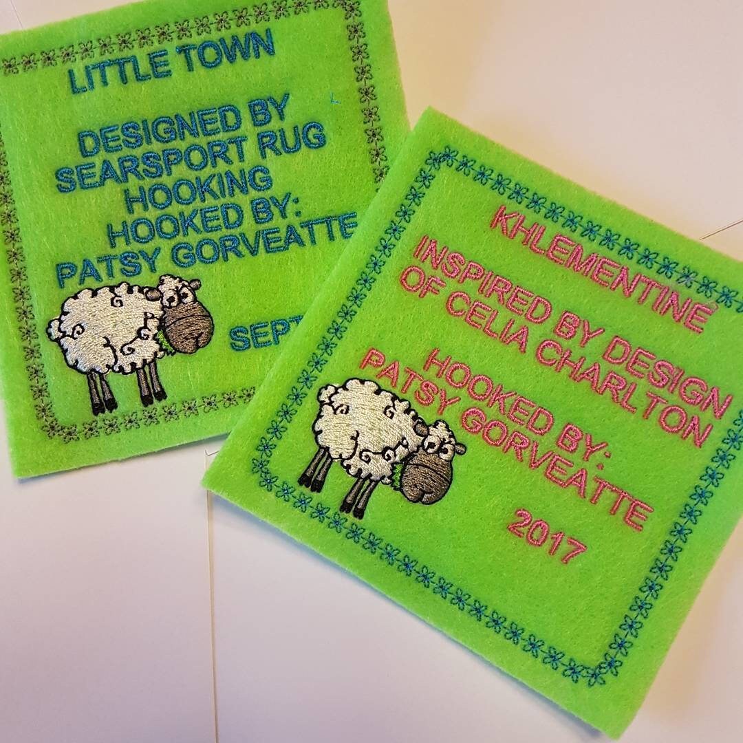 Personalized Hooked Rug Labels Custom Rug Hooking 4" X 4" Machine ...