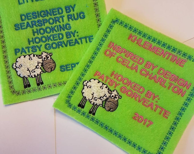 Personalized Hooked Rug Labels Custom Rug Hooking 4 X 4 Machine ...