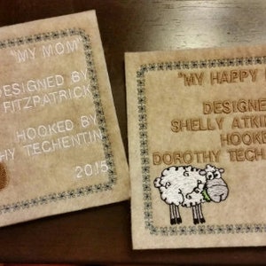 Personalized Hooked Rug Labels Custom Rug Hooking 4" X 4" Machine ...