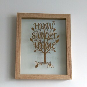 Personalised Family Tree, Hand Cut Name Tree, Home Sweet Home Papercut ...