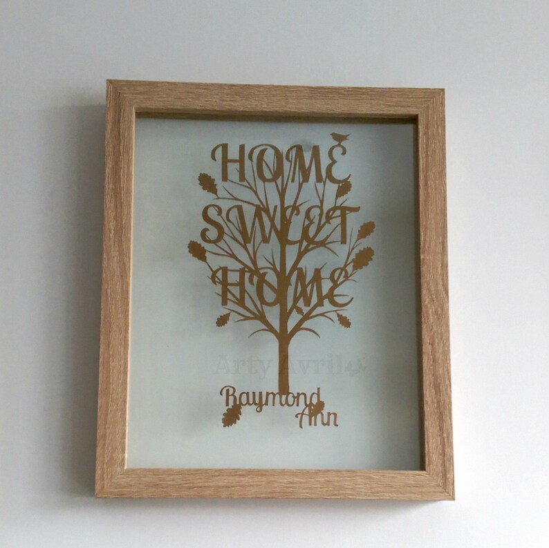 Personalised Family Tree Hand Cut Name Tree Home Sweet Home - Etsy UK