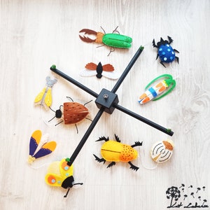 Bug Mobile, Beetles Mobile, Insect Mobile, Handmade Baby Mobile, Felt ...