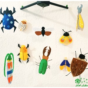 Bug Mobile, Beetles Mobile, Insect Mobile, Handmade Baby Mobile, Felt ...