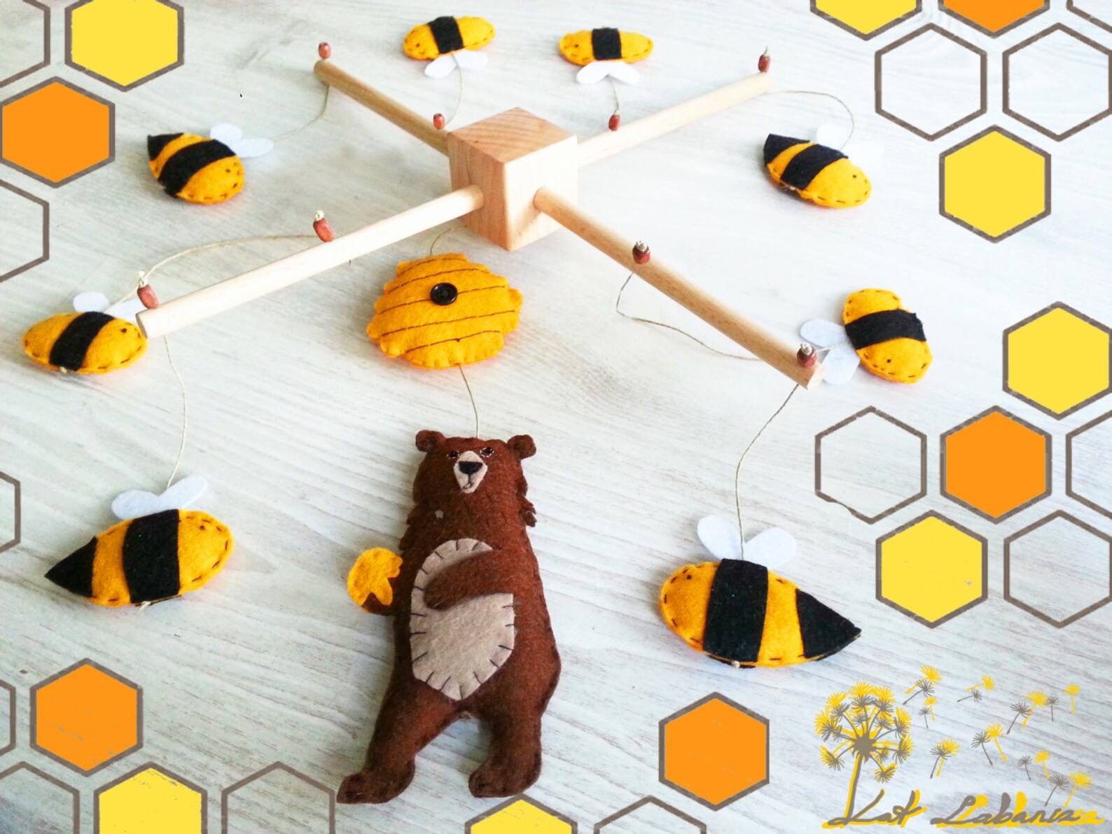 Baby Mobile Bear Bumblebee Mobile Honey Bees Baby Mobile - Etsy