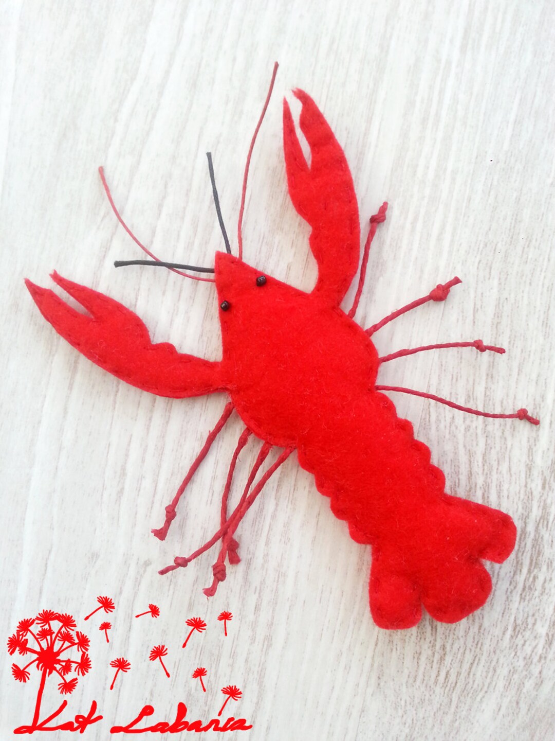 Lobster Ornament, Felt Ornament, Crawfish Ornament, Felt Sea Creature ...