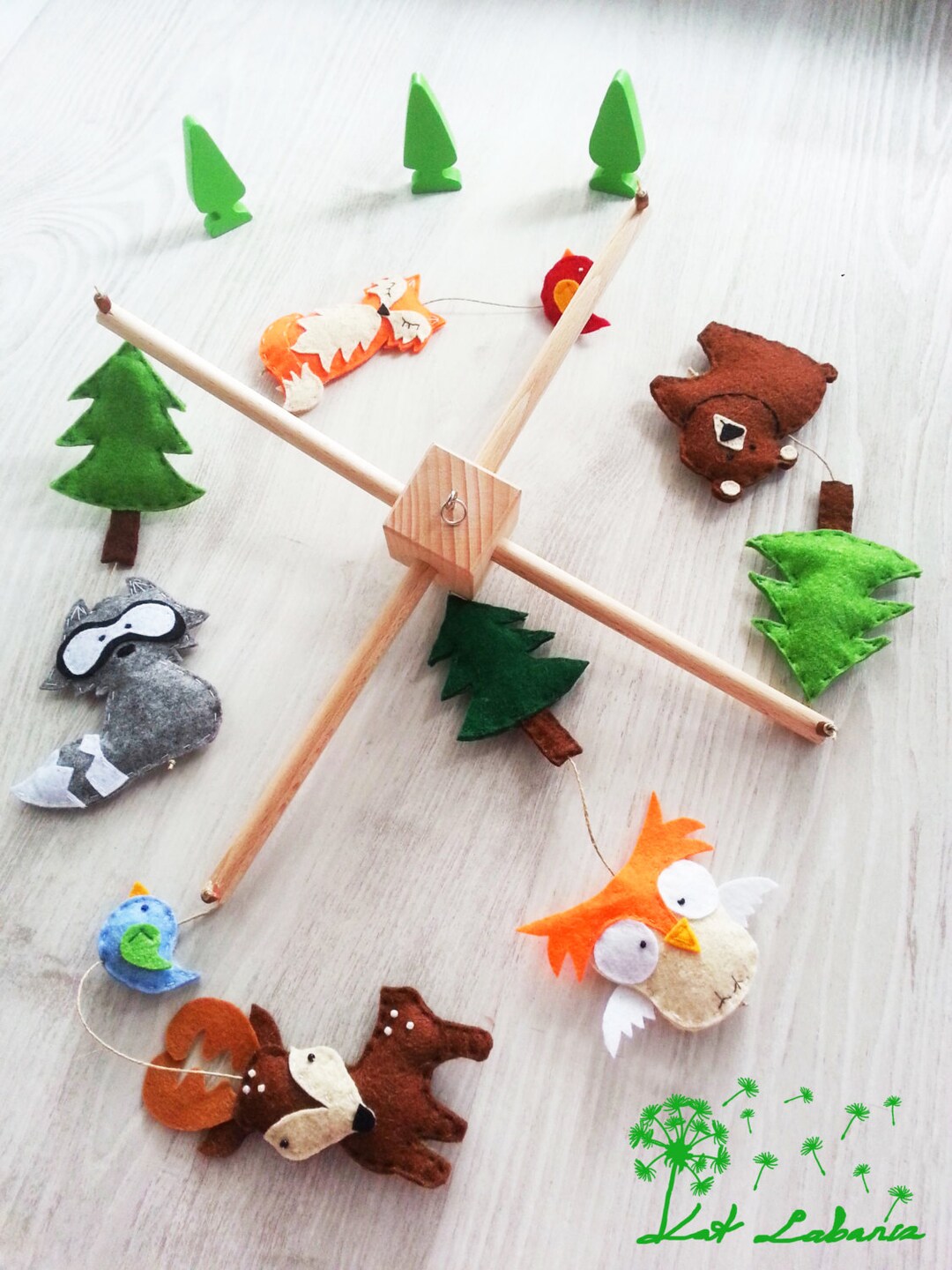 Baby Mobile Pine Tree, Woodland Baby Mobile, Handmade Mobile, Baby Crib ...