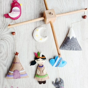 Tribal Baby Mobile, Indian Girl Mobile, Tribal Bedroom Accessory ...