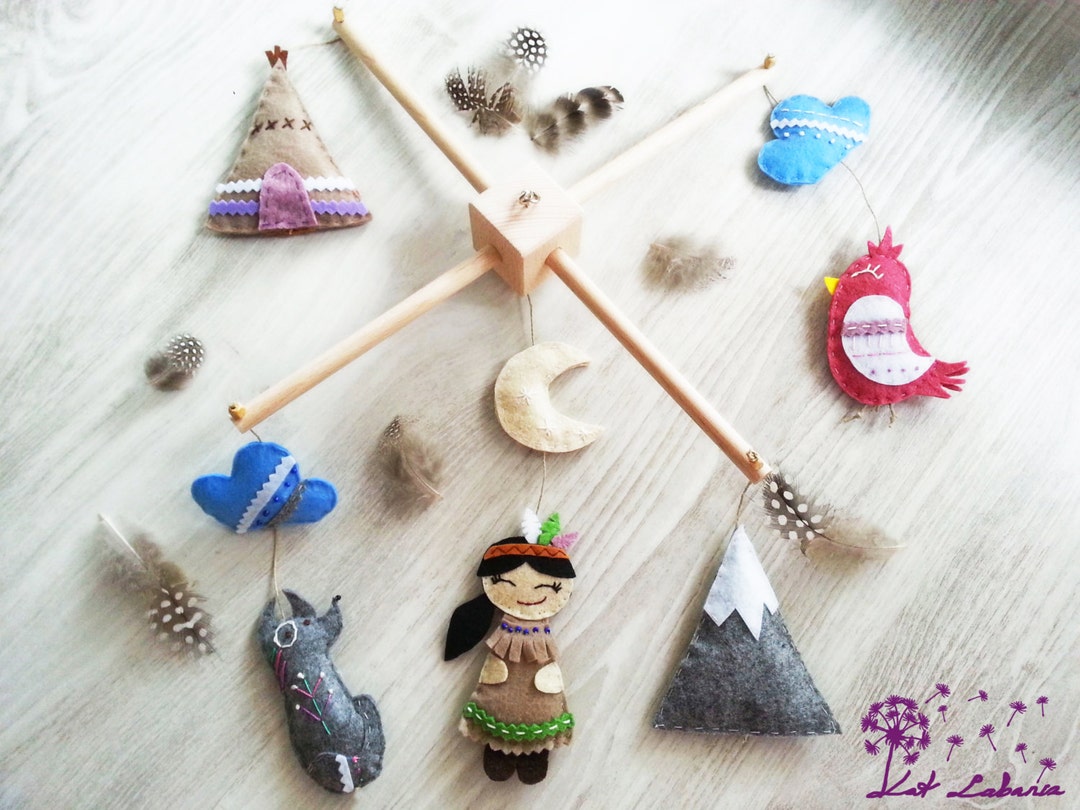 Tribal Baby Mobile, Indian Girl Mobile, Tribal Bedroom Accessory ...