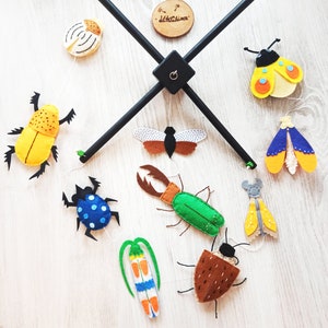 Bug Mobile, Beetles Mobile, Insect Mobile, Handmade Baby Mobile, Felt ...