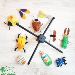 Bug Mobile, Beetles Mobile, Insect Mobile, Handmade Baby Mobile, Felt ...