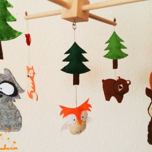 Baby Mobile Pine Tree, Woodland Baby Mobile, Handmade Mobile, Baby Crib ...