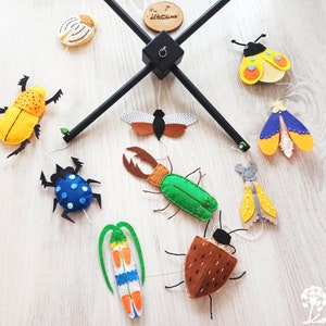 Bug Mobile, Beetles Mobile, Insect Mobile, Handmade Baby Mobile, Felt ...