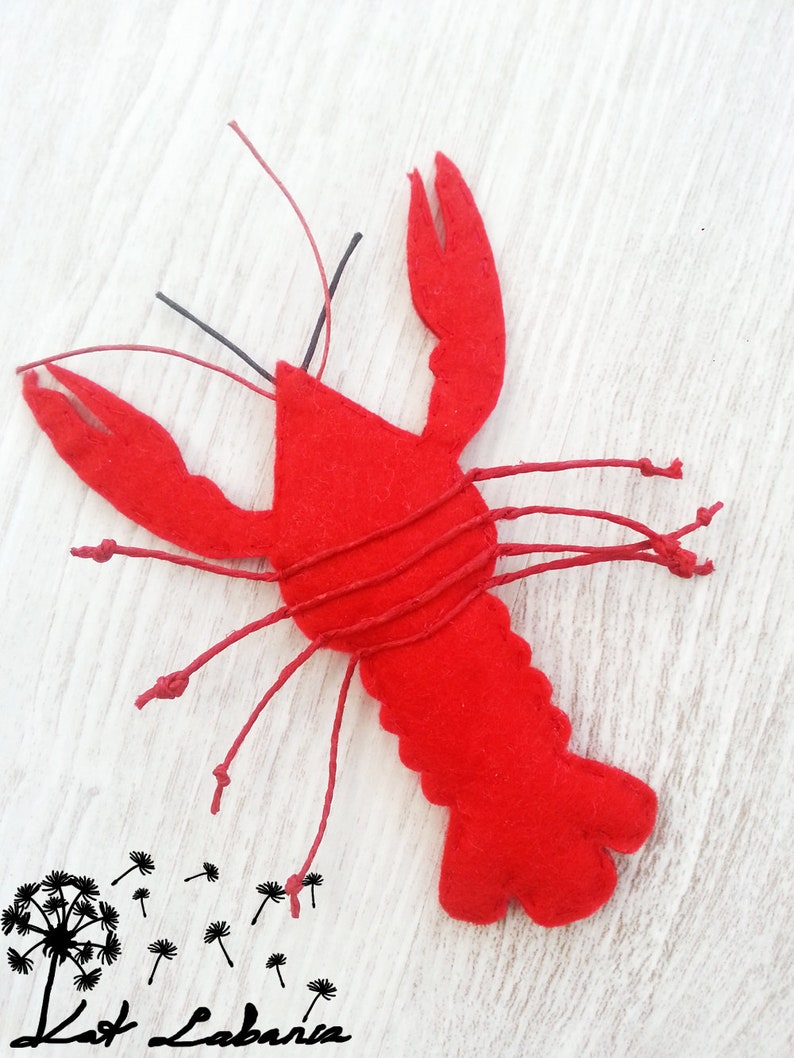Lobster Ornament Felt Ornament Crawfish Ornament Felt Sea - Etsy