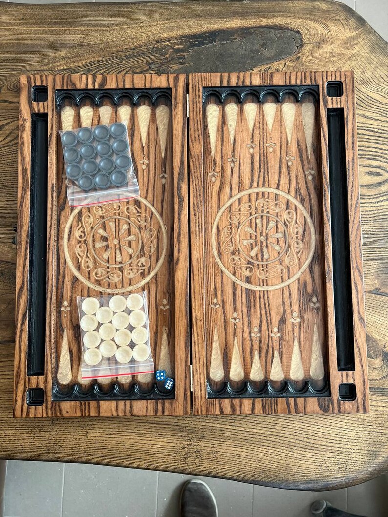 Premium Wooden Handmade Backgammon From Ukraine Personalized - Etsy