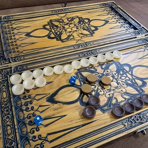 Wooden Handmade Backgammon With Russian Warship Personalized - Etsy