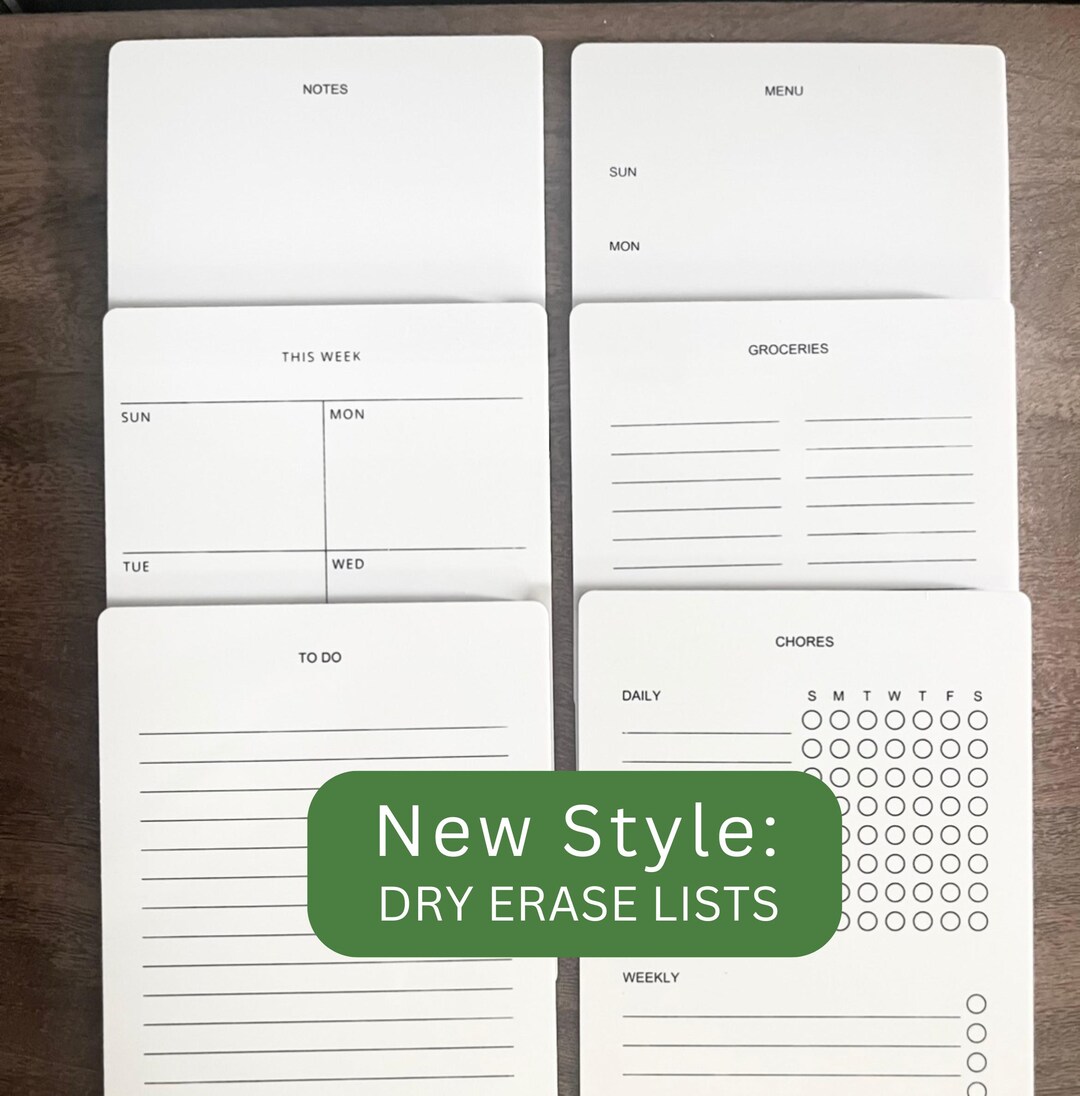 Dry Erase Magnetic Lists: Choose From 6 List Options-- Weekly Schedule ...