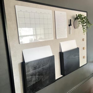 Linen Magnetic Board Office Organization Modern Custom Command Center ...