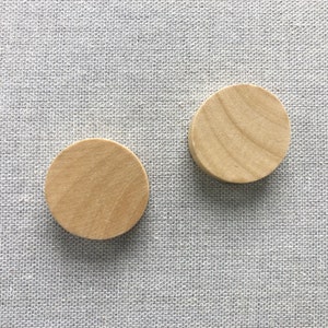 NEW! 3pc Modern Solid Birch Wooden Circle Magnets: White / Wood Finish ...