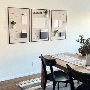 Extra Large Magnetic Board, Set of 3 Framed Linen Wall Boards, Family ...