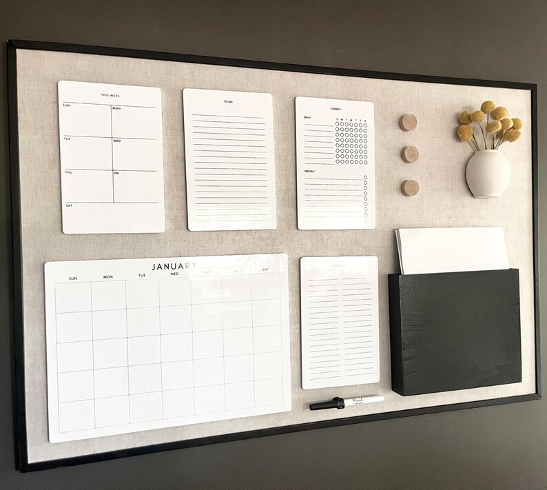 Magnetic Board With Erasable Calendar Dry Erase Organizer Board Home ...