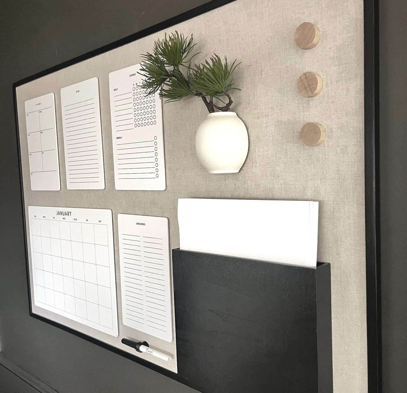 Magnetic Board With Erasable Calendar Dry Erase Organizer Board Home ...
