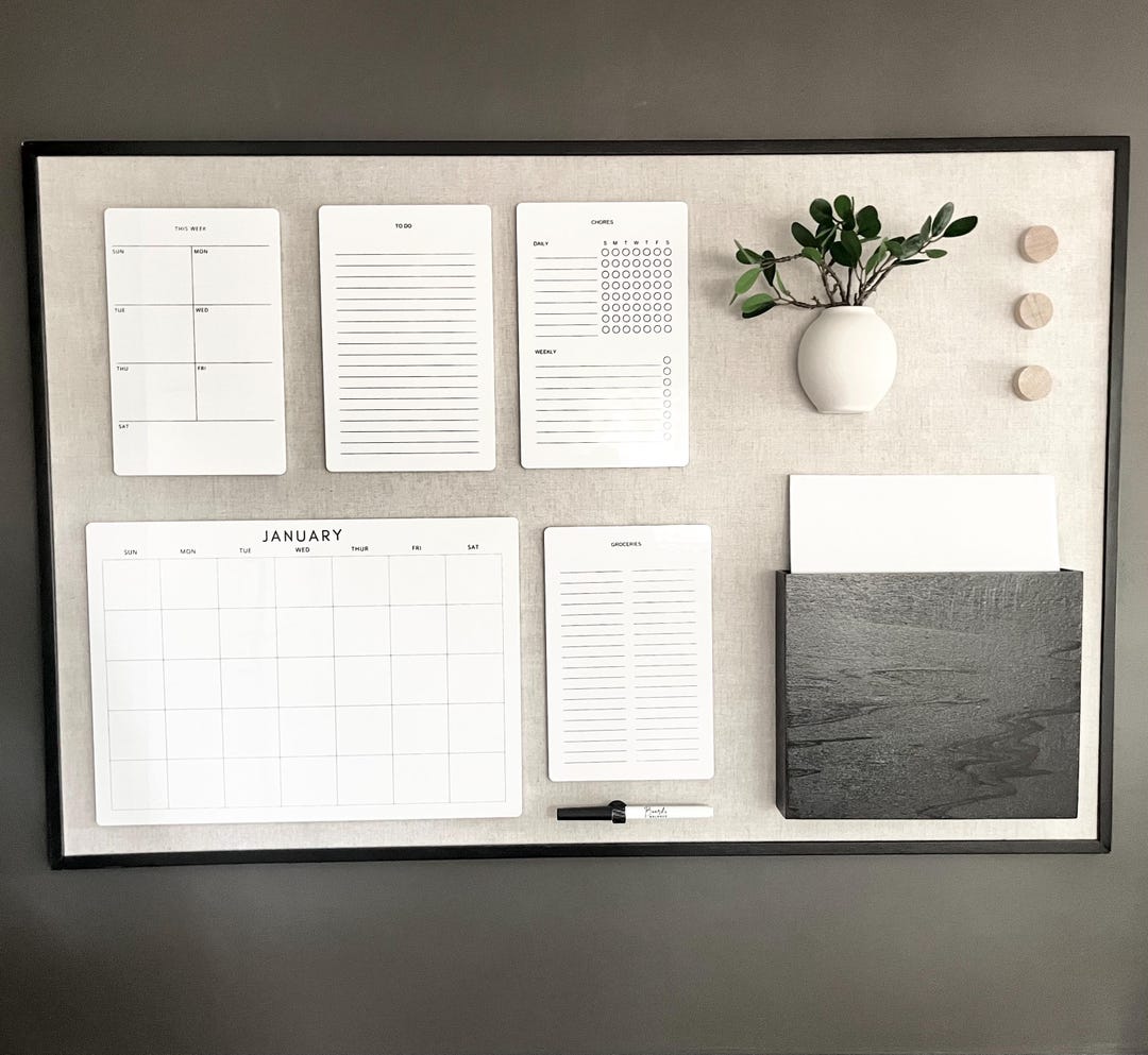 Magnetic Board With Erasable Calendar Dry Erase Organizer Board Home ...