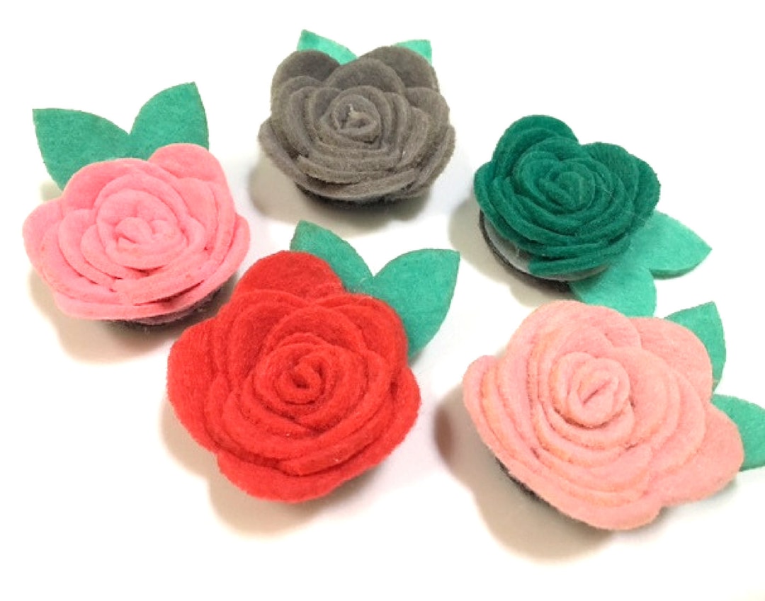 SALE Felt Flower Magnets: Set of 5 Sweet, Decorative Magnets in a Gift ...