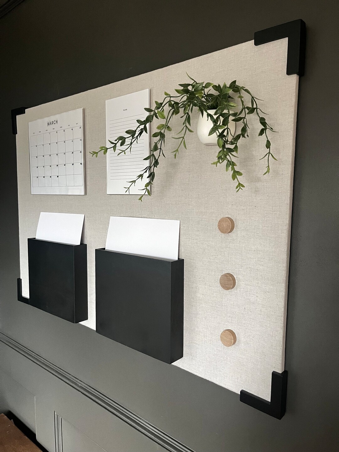 Linen Magnetic Board Office Organization Modern Custom Command Center ...