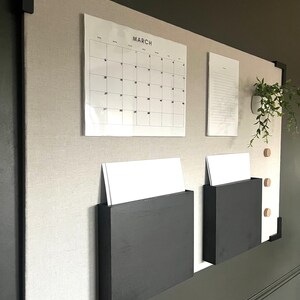 Linen Magnetic Board Office Organization Modern Custom Command Center ...