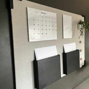 Linen Magnetic Board Office Organization Modern Custom Command Center ...